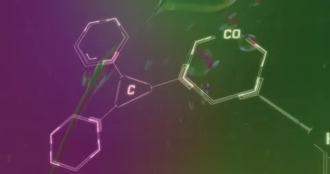 Animation of chemical formula over bubbl... | Stock Video | Pond5