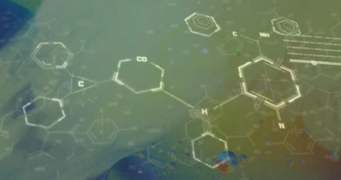 Animation of chemical formula over bubbl... | Stock Video | Pond5