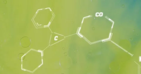 Animation of chemical formula over bubbl... | Stock Video | Pond5