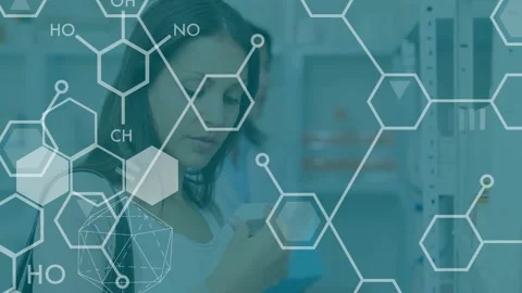 Animation of chemical formula over cauca... | Stock Video | Pond5