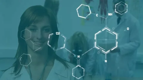 Animation of chemical formulas over cauc... | Stock Video | Pond5