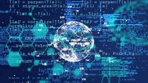 Animation of chemical formulas over glob... | Stock Video | Pond5