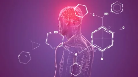 Animation of chemical structures over sp... | Stock Video | Pond5