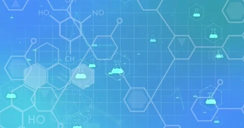 Animation of chemistry icons and structu... | Stock Video | Pond5