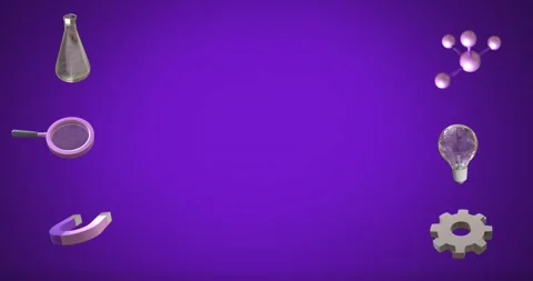 Animation of chemistry icons with copy s... | Stock Video | Pond5