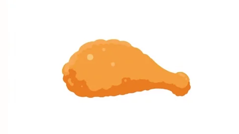 animation of chicken leg isolated on whi... | Stock Video | Pond5