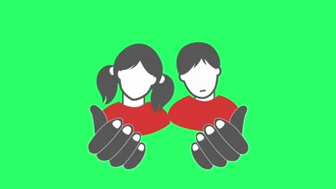 Animation children on hand on green scre... | Stock Video | Pond5