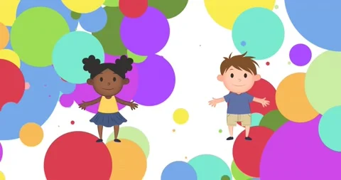 Animation of children icon and spots on ... | Stock Video | Pond5