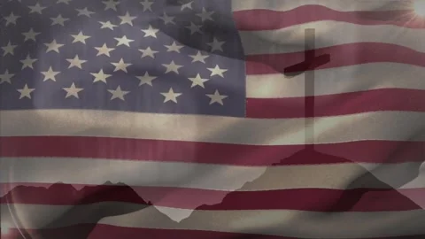 Animation of christian cross and flag of... | Stock Video | Pond5