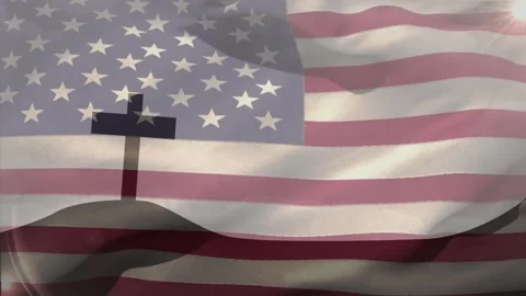 Animation of christian cross and flag of... | Stock Video | Pond5