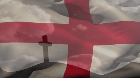 Animation of christian cross and flag of... | Stock Video | Pond5