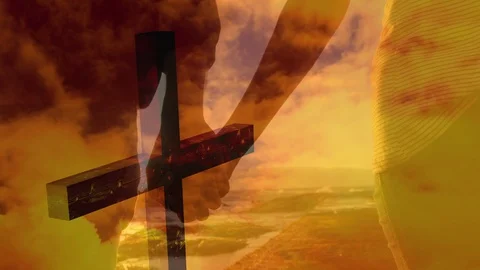 Animation of a Christian cross over a co... | Stock Video | Pond5