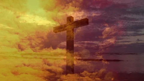 Animation of a Christian cross over movi... | Stock Video | Pond5