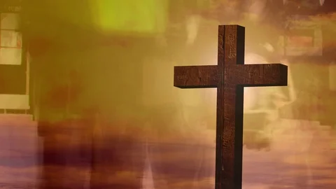 Animation of Christian cross with road t... | Stock Video | Pond5