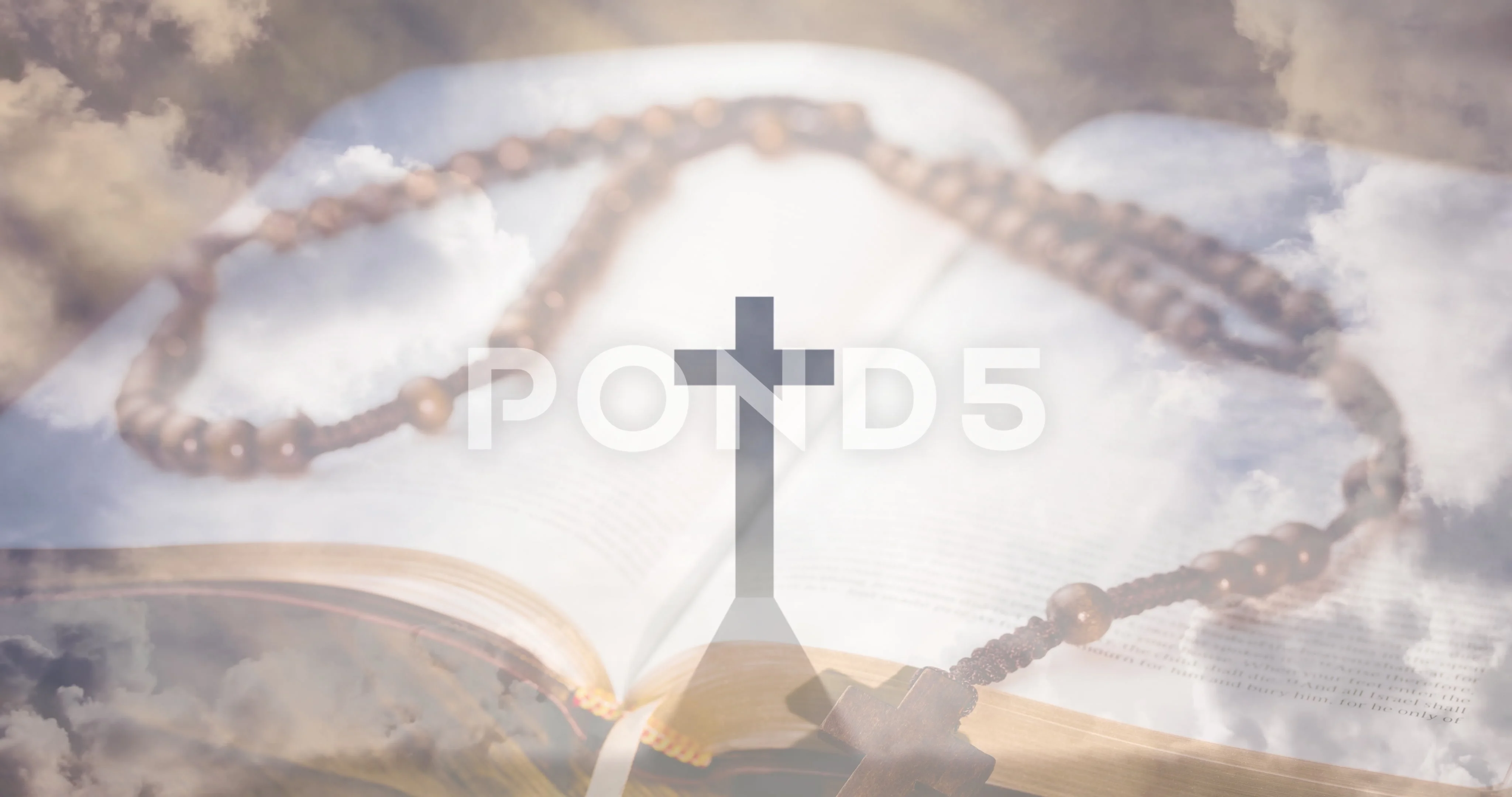 Open Bible With Cross Animated