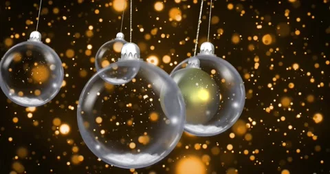 Animation of christmas baubles dangling ... | Stock Video | Pond5