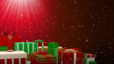 Animation of christmas presents and snow... | Stock Video | Pond5
