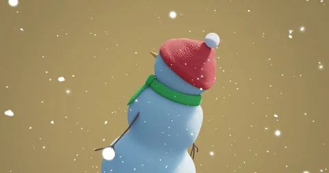 Animation of christmas snow man moving o... | Stock Video | Pond5
