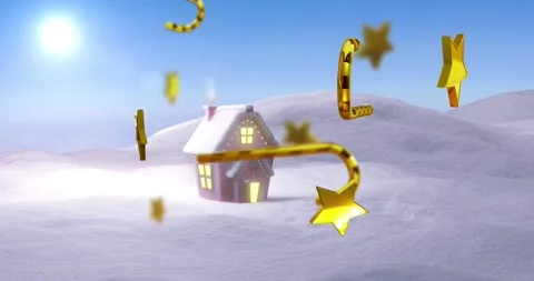 Animation of christmas stars and candy c... | Stock Video | Pond5