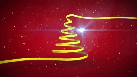 Animation of christmas tree and snow fal... | Stock Video | Pond5
