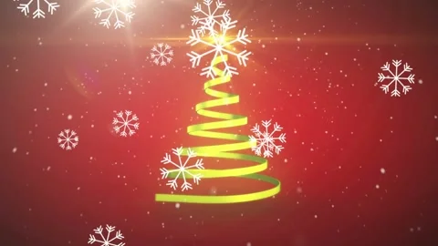 Animation of christmas tree and snow fal... | Stock Video | Pond5