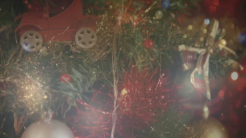 Animation of christmas tree with baubles... | Stock Video | Pond5