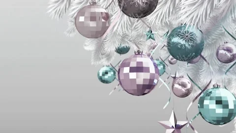 Animation of christmas tree with baubles... | Stock Video | Pond5