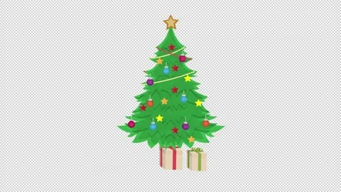 Animation of a Christmas tree with gifts... | Stock Video | Pond5