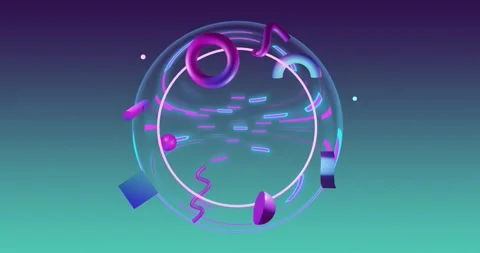 Animation of circle and abstract shapes ... | Stock Video | Pond5