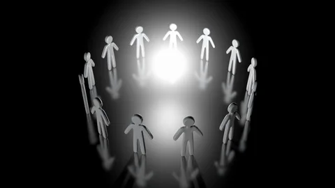 Animation of a circle of People forming ... | Stock Video | Pond5