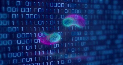 Animation of circles over binary code on... | Stock Video | Pond5