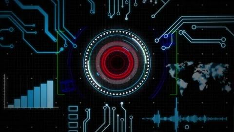 Animation of circular scanner and proces... | Stock Video | Pond5