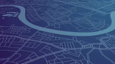 animation of city grid map. top view, gp... | Stock Video | Pond5