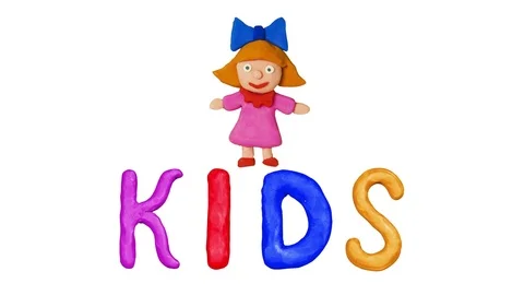 Animation Clay Title Kids and Girl. Alph... | Stock Video | Pond5