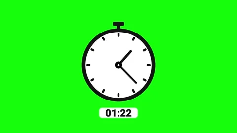 Animation clock 12 hours faster green sc... | Stock Video | Pond5