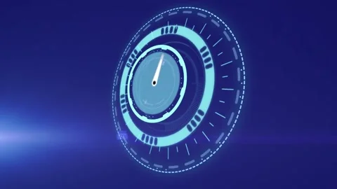 Animation of clock on dark blue backgrou... | Stock Video | Pond5