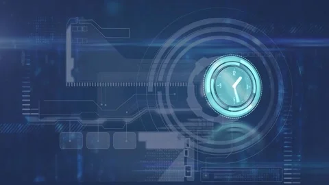 Animation of clock data processing and m... | Stock Video | Pond5