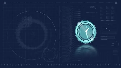 Animation of clock data processing and m... | Stock Video | Pond5
