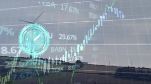 Animation of clock, graph and trading bo... | Stock Video | Pond5