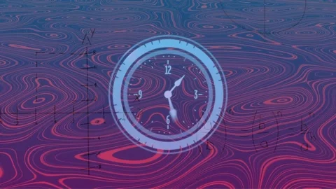Animation of clock, math formulas and ba... | Stock Video | Pond5
