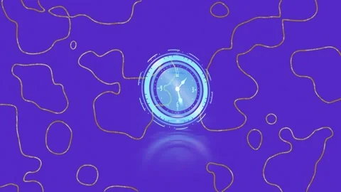 Animation of clock moving and shapes on ... | Stock Video | Pond5