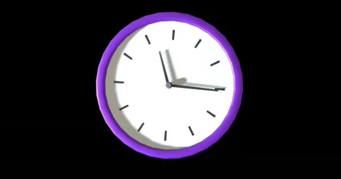 Animation of clock moving on black backg... | Stock Video | Pond5