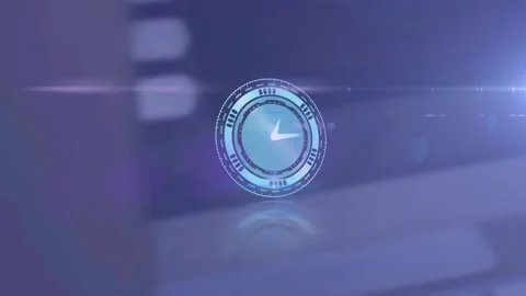 Animation of clock moving fast and scope... | Stock Video | Pond5