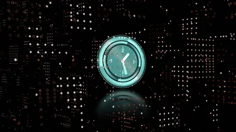 Animation of clock moving fast and rows ... | Stock Video | Pond5