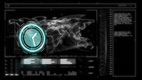 Animation of clock moving fast and data ... | Stock Video | Pond5
