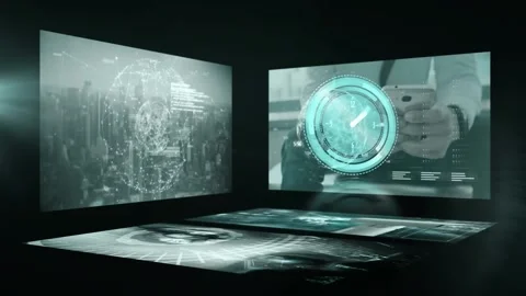Animation of clock moving fast and data ... | Stock Video | Pond5