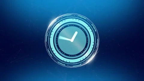 Animation of clock moving fast on blue b... | Stock Video | Pond5