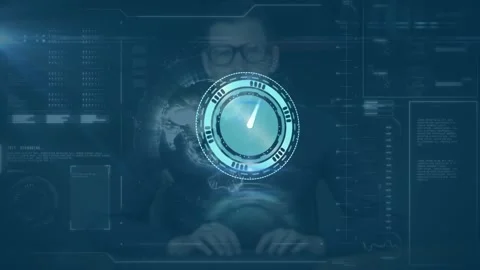Animation of clock moving fast data and ... | Stock Video | Pond5
