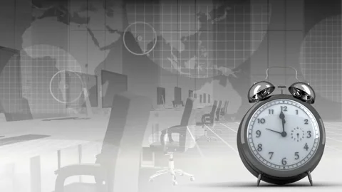 Animation of clock moving fast over meet... | Stock Video | Pond5