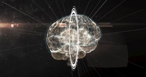 Animation of clock moving over brain on ... | Stock Video | Pond5